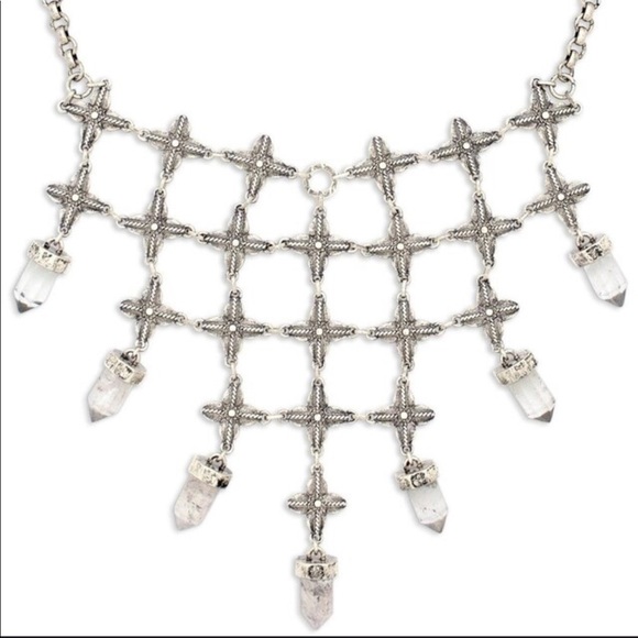 Jewelry | Stunning Boho Quartz Crystal Metal Net Necklacenw | Poshmark